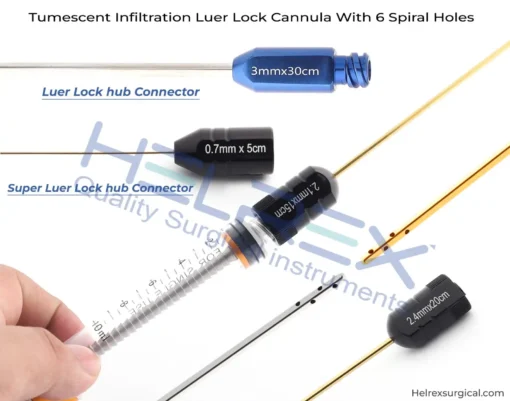 Tumescent Infiltration Luer Lock Cannula With 6 Spiral Holes